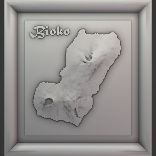 🏝️ Relevo 3D da ilha de Bioko (Ëtulá a Ëri)・Arquivo STL para Impressão ...