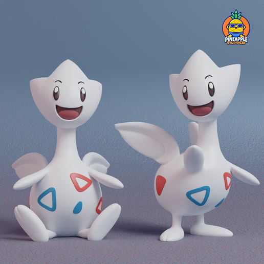 🐉 Pokemon - Togepi, Togetic and Togekiss with 2 poses・ STL File for 3D ...