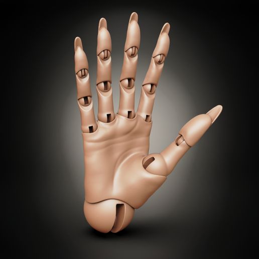 🤲 Articulated BJD Doll Hands STL Files | 3D Printable Ball Jointed Doll ...