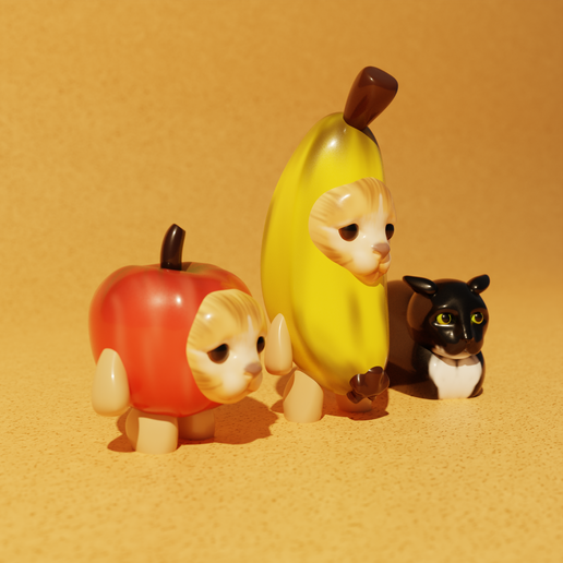 🍌 Meme Cats Collection・Free STL File for ・Cults
