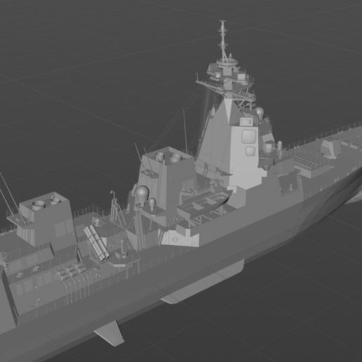 🚢 Japanese DD-120 Shiranui destroyer 3D model material・ OBJ File for 3D ...
