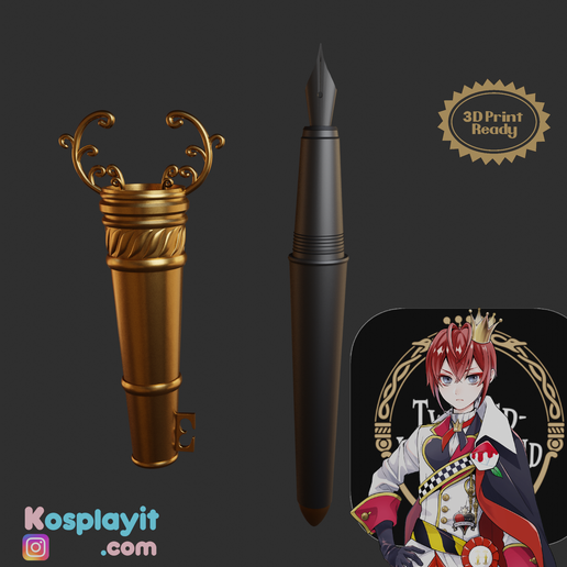 🖊️ Twisted Wonderland Pen Key Wand 3D Model・ STL File for 3D printing・Cults