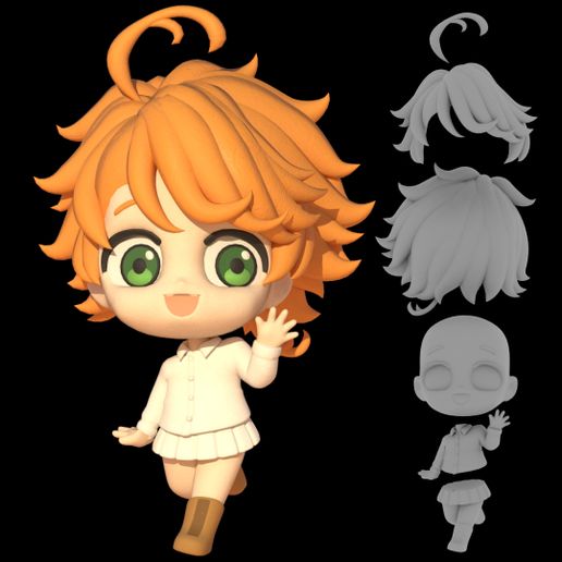 💬 Emma (The Promised Neverland) Chibi Figure・ STL File for 3D printing ...