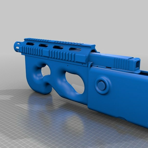 Archivo STL gratis SÓLO UNA CONVERSIÓN DE P90 DE PRUEBA 🔫 ・Plan para ...