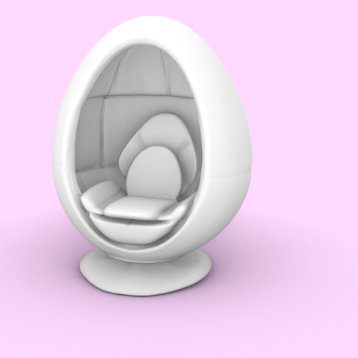 🪑 Ovoid Futuristic Armchair - Scale 1/6・ STL File for 3D printing・Cults