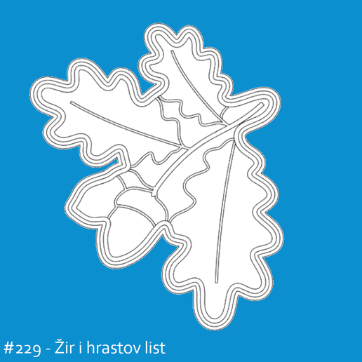 STL file Zir i list hrasta, modle za slavski kolac 🍽️ ・3D printing ...