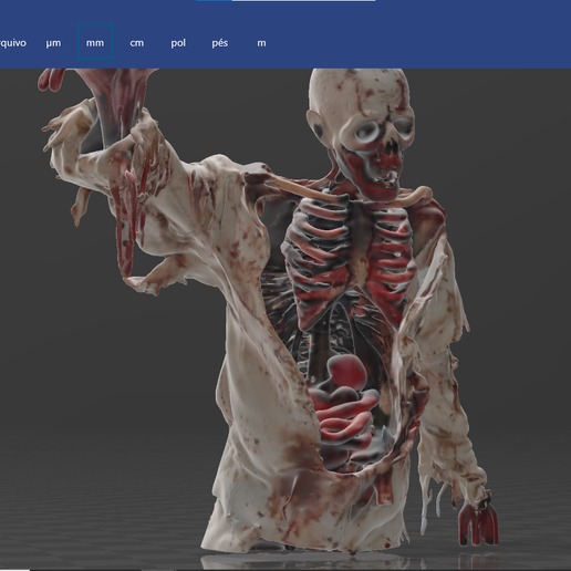 🧟 real Zombie Corpse – Open Body with Visible Organs・ OBJ File for 3D ...