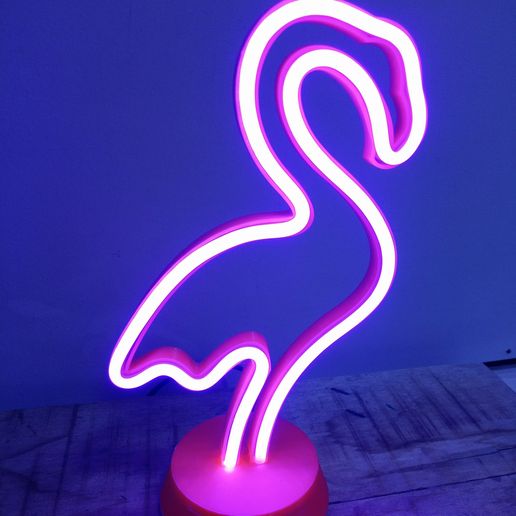 🦩 flamingo neon-flex lamp base・Free 3D File for ・Cults