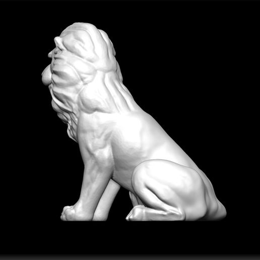 STL file Lion Sitting Statue 3D Print Model - Majestic Lion STL File ...