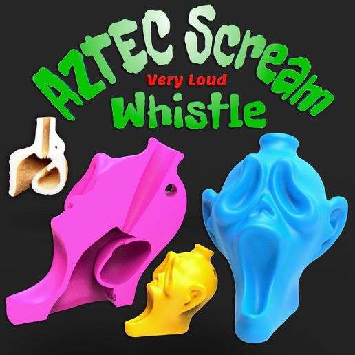 🎨 Aztec Scream Whistle・ STL File for 3D printing・Cults