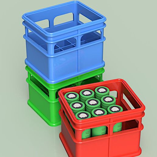 🍺 Stackable 18650 Beer Crate・Free STL File for ・Cults