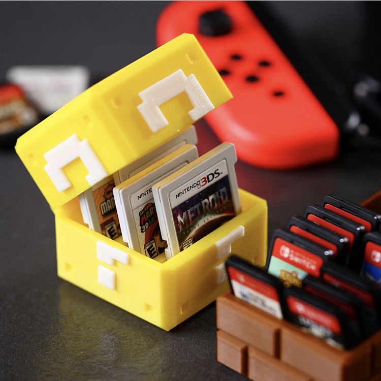 Télécharger fichier STL Coffre à bloc Super Mario pour cartouches de jeu Nintendo Switch, 3DS et ...