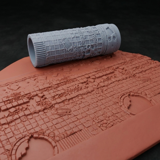 🧷 Ruined Fortress Wall Terrain — Texture Roller, Polymer Clay, Rolling ...