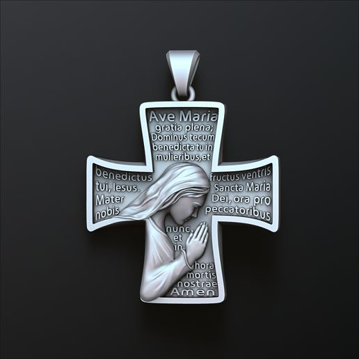 3D file Pendant With Praying Holy Mary 3D print model 🙏 ・Template to ...