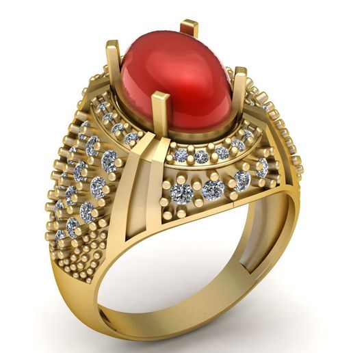Archivo STL HIP HOP RED RUBY RING 3D PRINTABLE MODEL 💎 (OBJ)・Objeto imprimible en 3D para ...