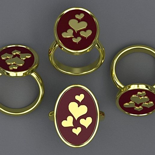 STL file Hearts ring 🥰 ・3D printer model to download・Cults