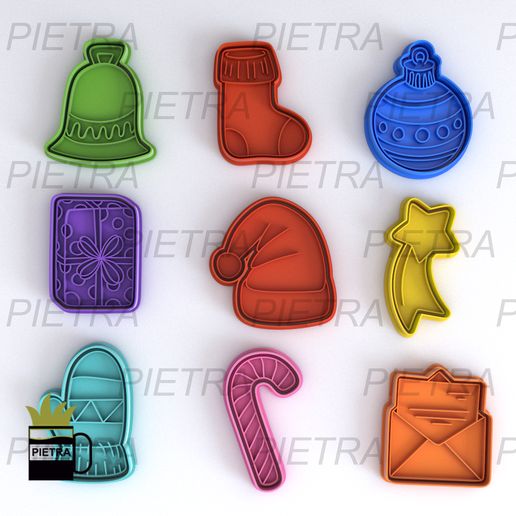 STL file Christmas FONDANT COOKIE CUTTER IMPRESSION MODEL 🎄 (GCODE)・3D ...