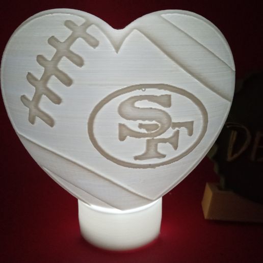 STL file Retro San Francisco 49ers Ver 2 NFL HEART LIGHT 💜 ・Model to ...