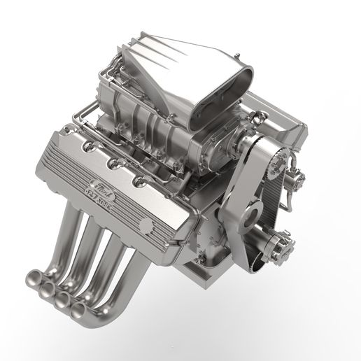 🚙 Blown Ford 427 SOHC CAMMER 1970s・ 3D File for 3D printing・Cults