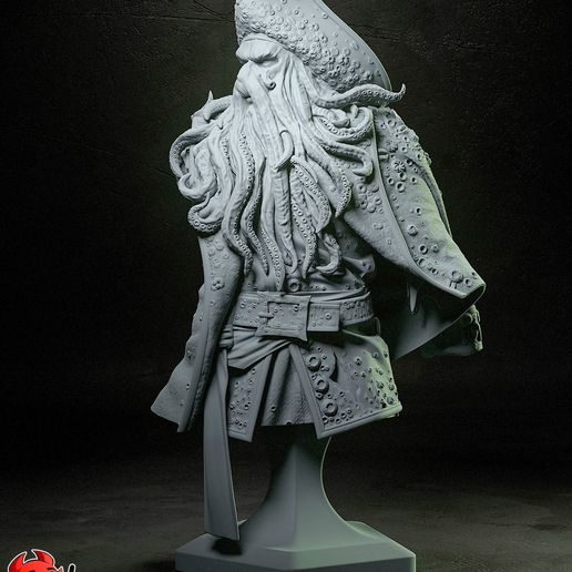 👤 Bust of Davy Jones・ STL File for 3D printing・Cults