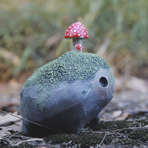 🪨 Little Rock dude with Mushrooms・Free STL File for ・Cults