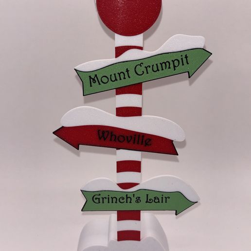 🎄 Grinch Sign for Mount Crumpit and Whoville・ 3MF File for ・Cults