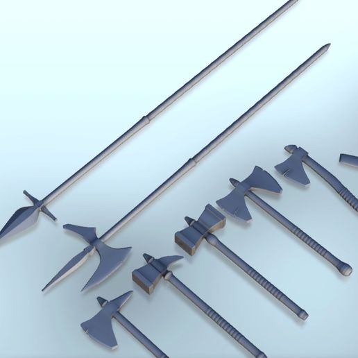 🔫 Set of Medieval weapons (1) - Medieval fight war guns axe cleaver bow ...
