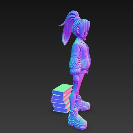 👧 Neon Style Fashion Girl Figure・ STL File for 3D printing・Cults