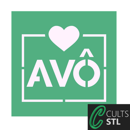 🍪 Stencil Avô 2 - 10x10cm・ STL File for 3D printing・Cults