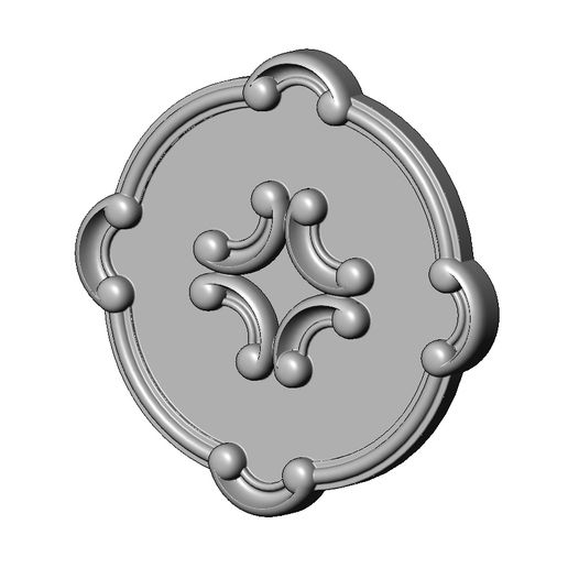 📜 Round carved detailed corners scroll arc frame rosette relief 3D ...