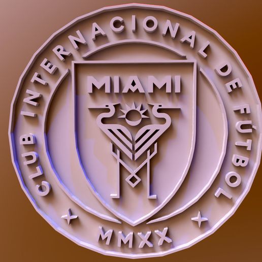 ⚽ Inter Miami logo keychan imprimible y renderizable・Archivo 3D para ・Cults