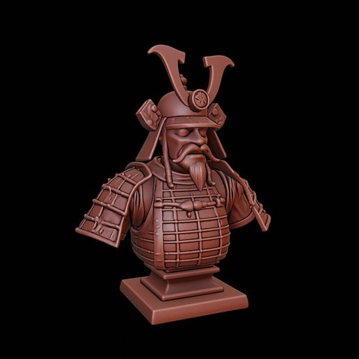 🗡️ Samurai Daimyo Bust・ 3D File for 3D printing・Cults