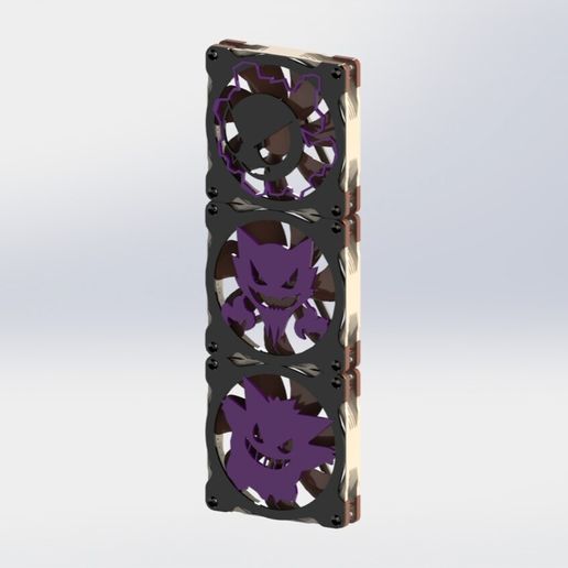 STL file FAN GRILL POKEMON 3 PACK GASTLY, HAUNTER AND GENGAR 140mm 🐉 ...