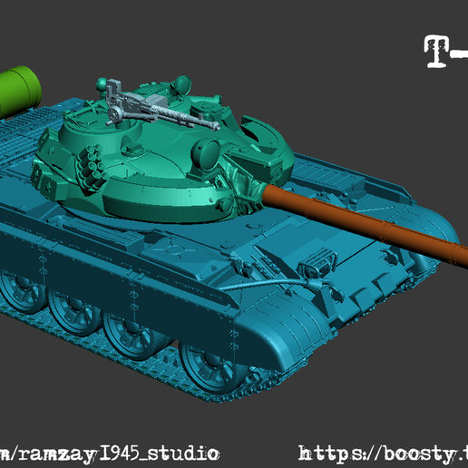 STL file T-55AM Soviet tank 1:100 🪖 ・3D printing idea to download・Cults