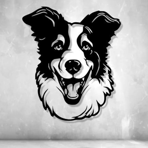 Border Collie 2D Wall Art - Minimalist Printable Decor / Arte de Pared ...