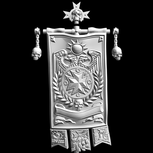 Maltese cross templars banner 3・ STL File for 3D printing・Cults
