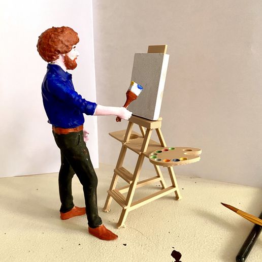 🎨 Bob Ross, With Movable Arms, Cheap Easel & Palette・ STL File for 3D ...