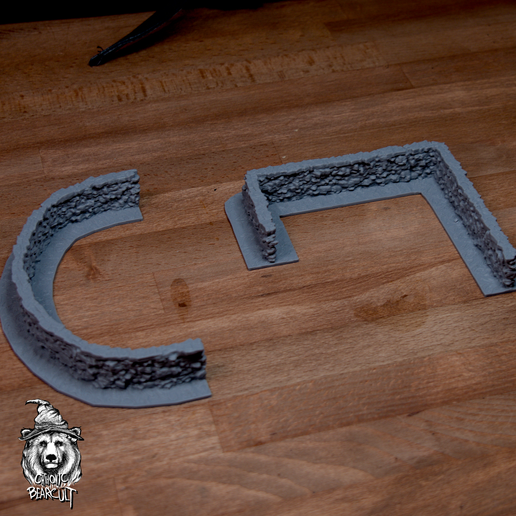 🎲 Stone Walls 28mm FDM Terrain 15 pieces・ STL File for 3D printing・Cults