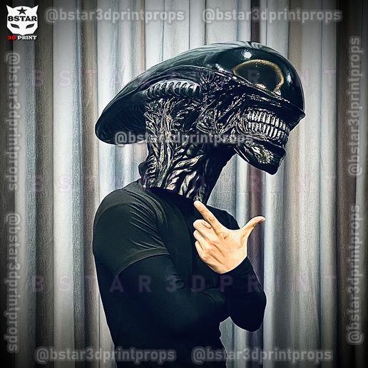 👽 Alien Xenomorph Head Decor Wearable Cosplay・ 3D File for 3D printing ...