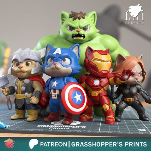 🦸 The Avengers Cats Collection・ 3D File for 3D printing・Cults