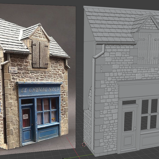 🏗️ 1/35 escala WW2 Cafe Diorama de gran detalle・Archivo 3D para ...