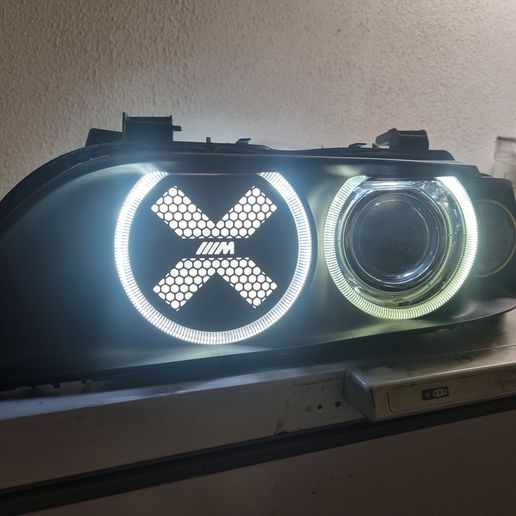 BMW E39 Cross M Hex Headlight Decoration Covers High Beam・ 3MF File for ...
