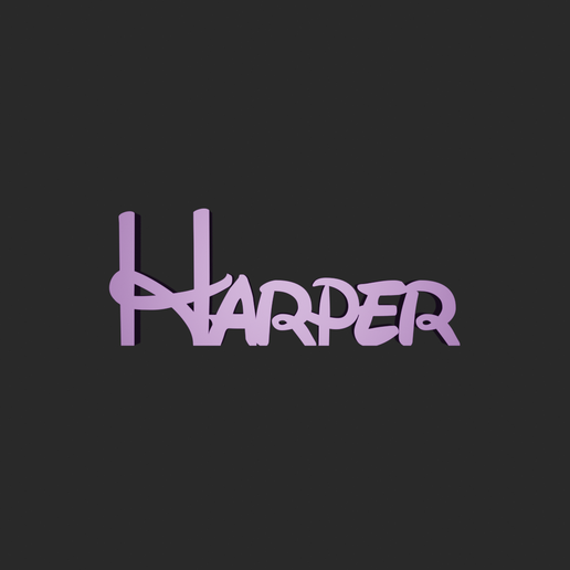 STL file Nome Personalizado "Harper" - Estilo Disney | STL para ...