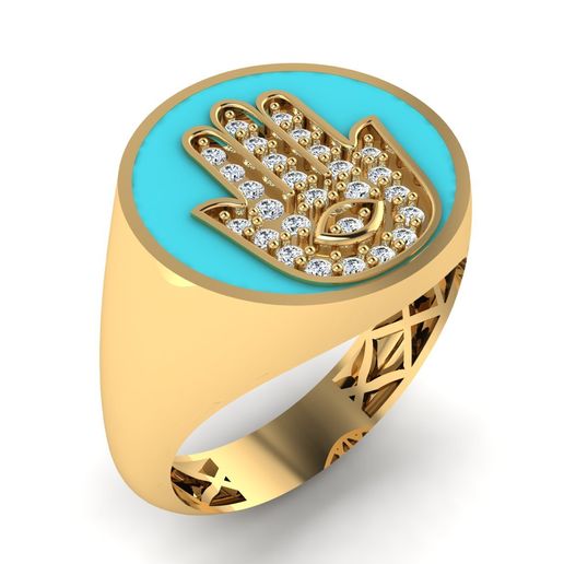 🪬 Anillo Hamsa・Archivo STL para Impresión 3D・Cults