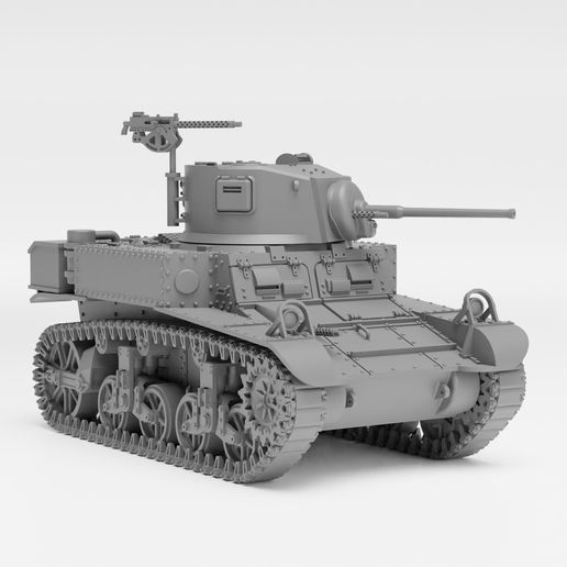 🪖 M3A1 Stuart - 1/72 tank model - Supported・ STL File for 3D printing・Cults