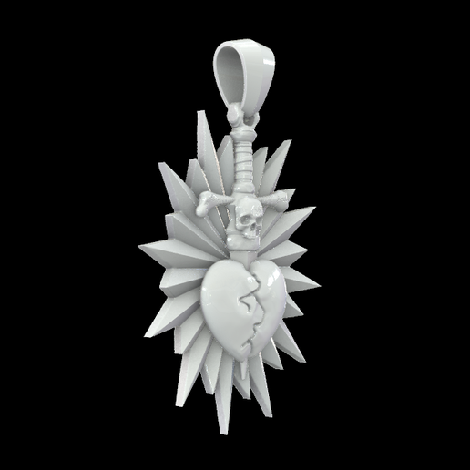 STL file Dagger Heart Pendant 🗡️ (OBJ)・3D printing template to download ...