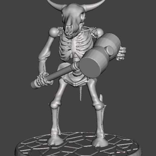💀 Skeleton Warrior Beastman Cow/Bull - WarHammer・Free STL File for ・Cults