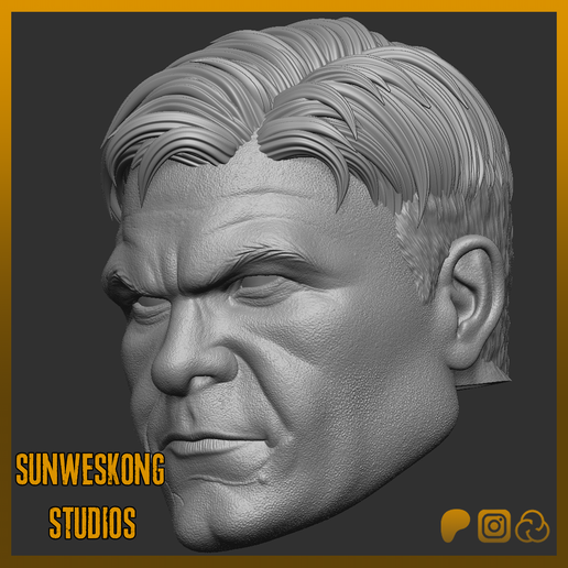 STL file Harrison Ford Thunderbolt Ross & Red Hulk MCU Headsculpt ...