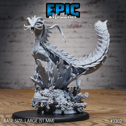 🎲 Sea Drake Deity Set ‧ DnD Miniature ‧ Tabletop Miniatures ‧ Gaming Monster ‧ 3D Model ‧ RPG ...