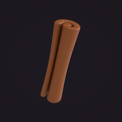 🍳 Stylized Cinnamon Stick・ STL File for 3D printing・Cults